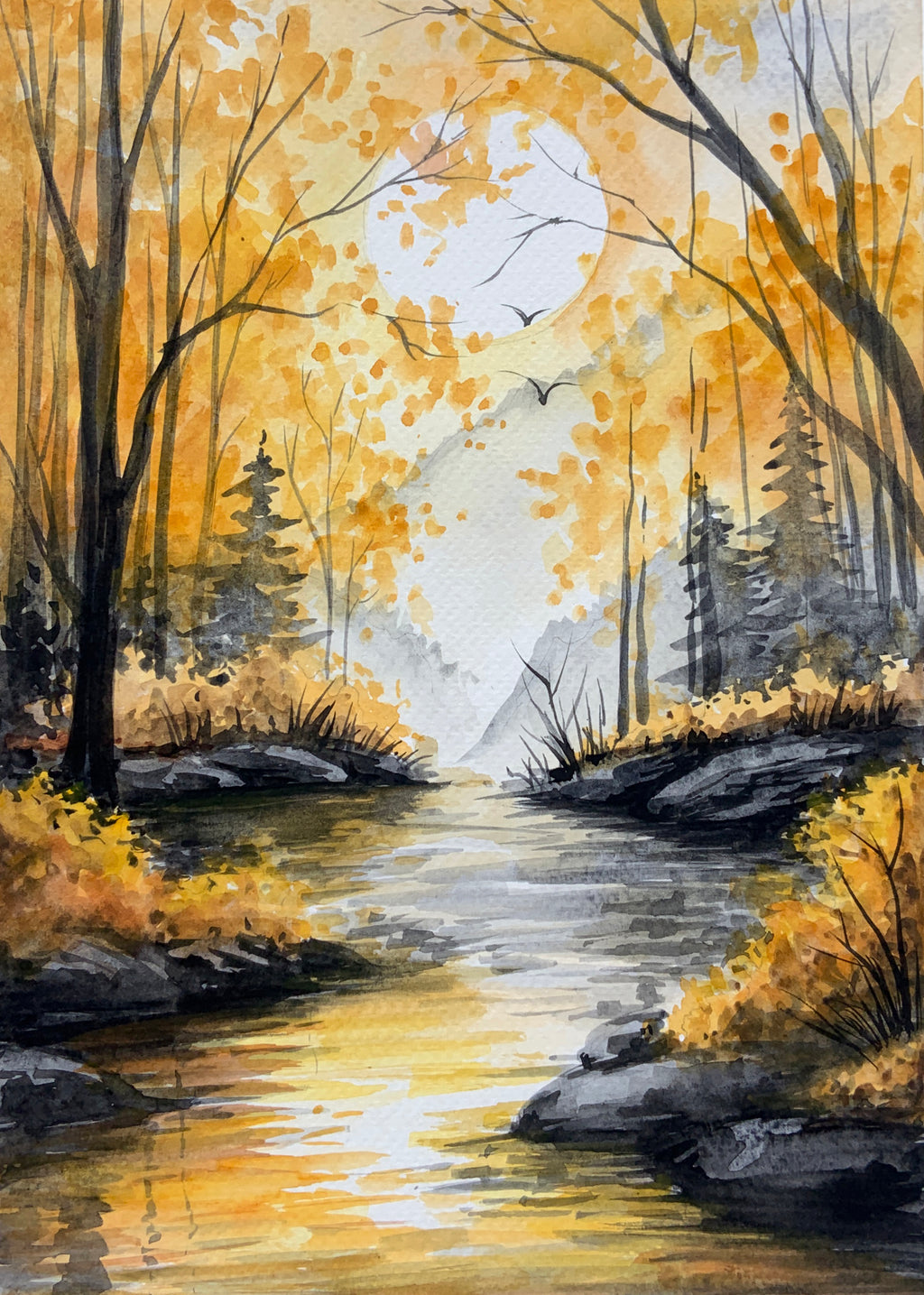 Amber Forest - Watercolour | Instructor: Vera – Artists Palette Durham