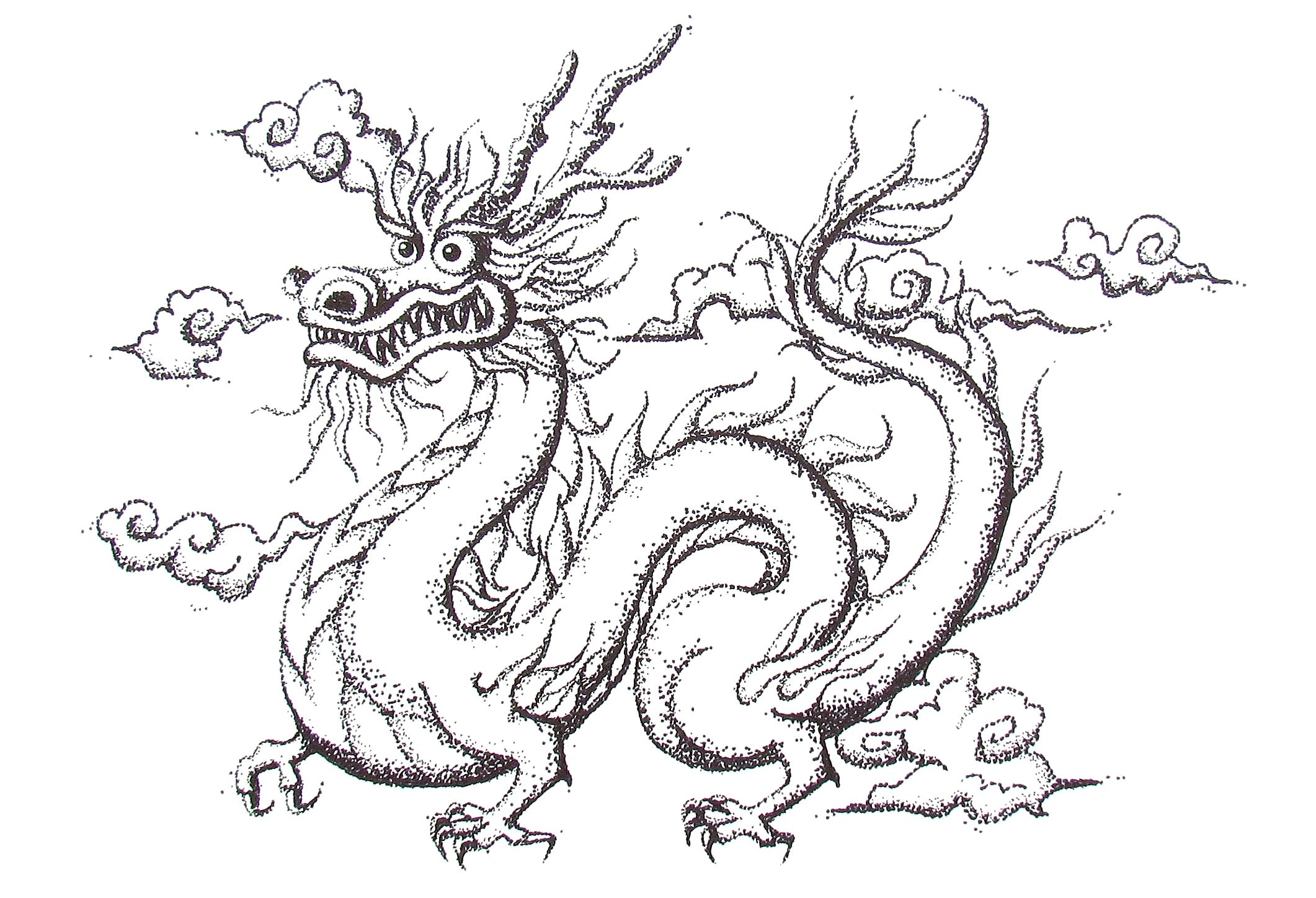 Year of the Dragon - Stippling | Instructor: Chris – Artists Palette Durham