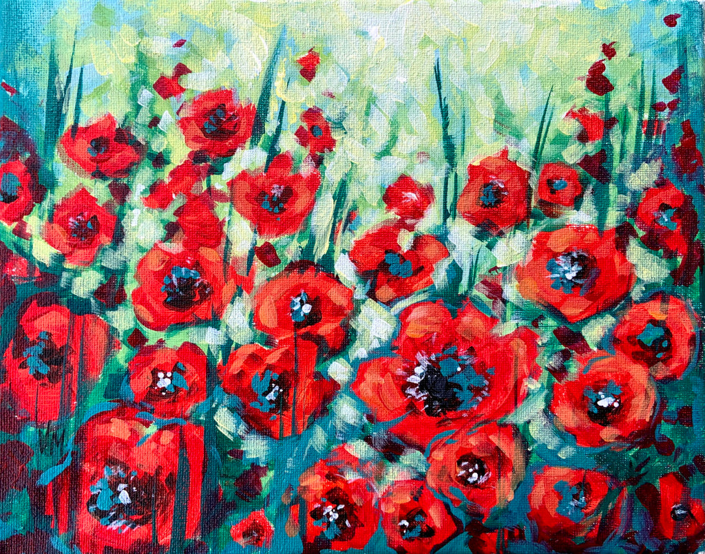 Abstract Poppies - Acrylic | Instructor: Vera – Artists Palette Durham