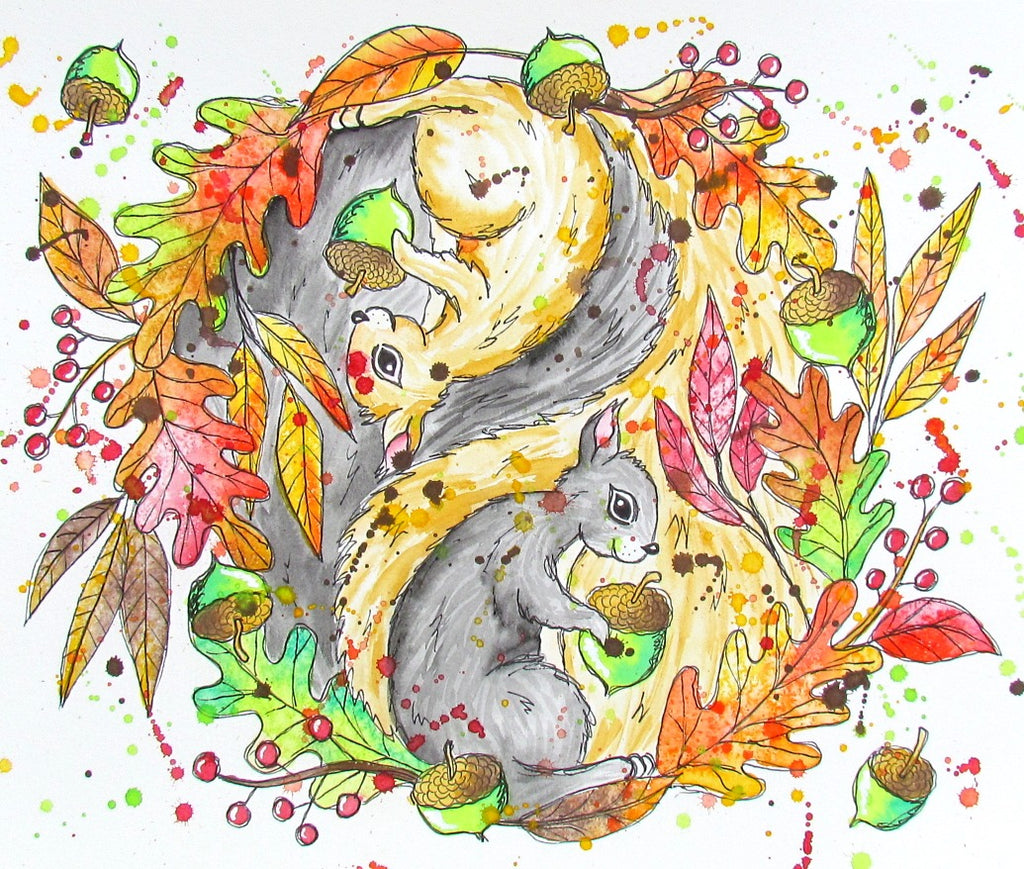 Autumn Yin Yang - Watercolour | Instructor: Chris – Artists Palette Durham