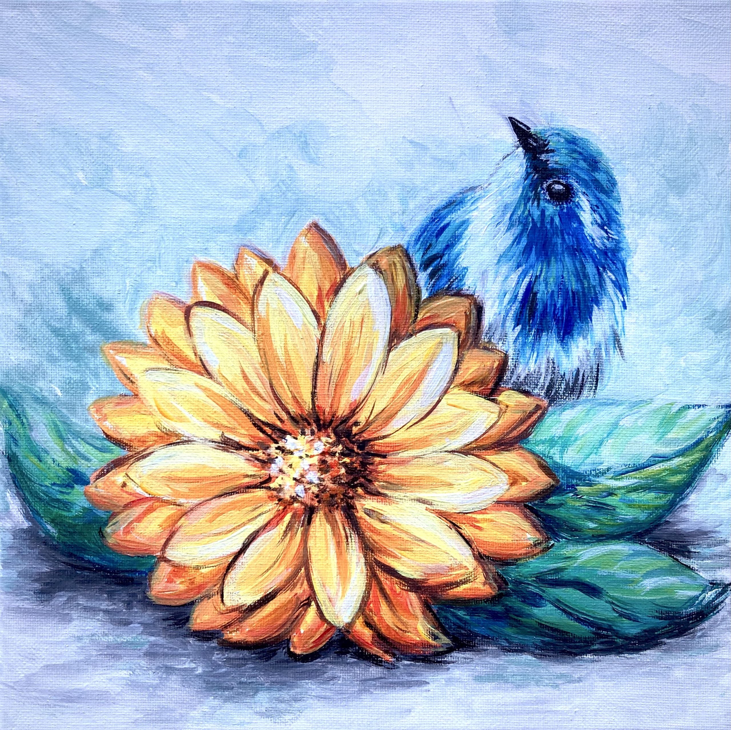 Calendula - Acrylic | Instructor: Liesl – Artists Palette Durham