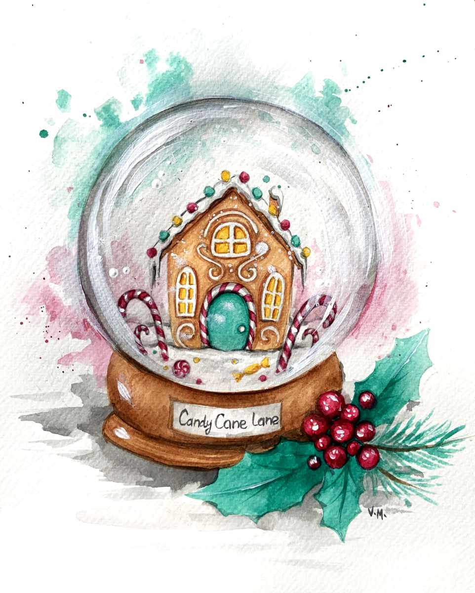 Candy Cane Lane - Watercolour | Instructor: Vera – Artists Palette Durham
