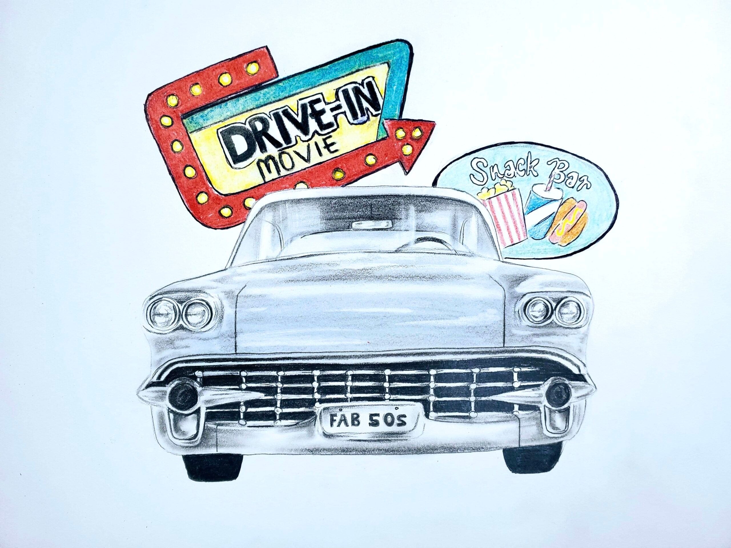 Fabulous 50's - Drawing | Instructor: Karin – Artists Palette Durham