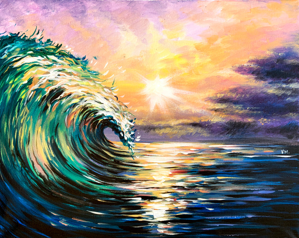 On The Same Wave - Acrylic | Instructor: Vera – Artists Palette Durham