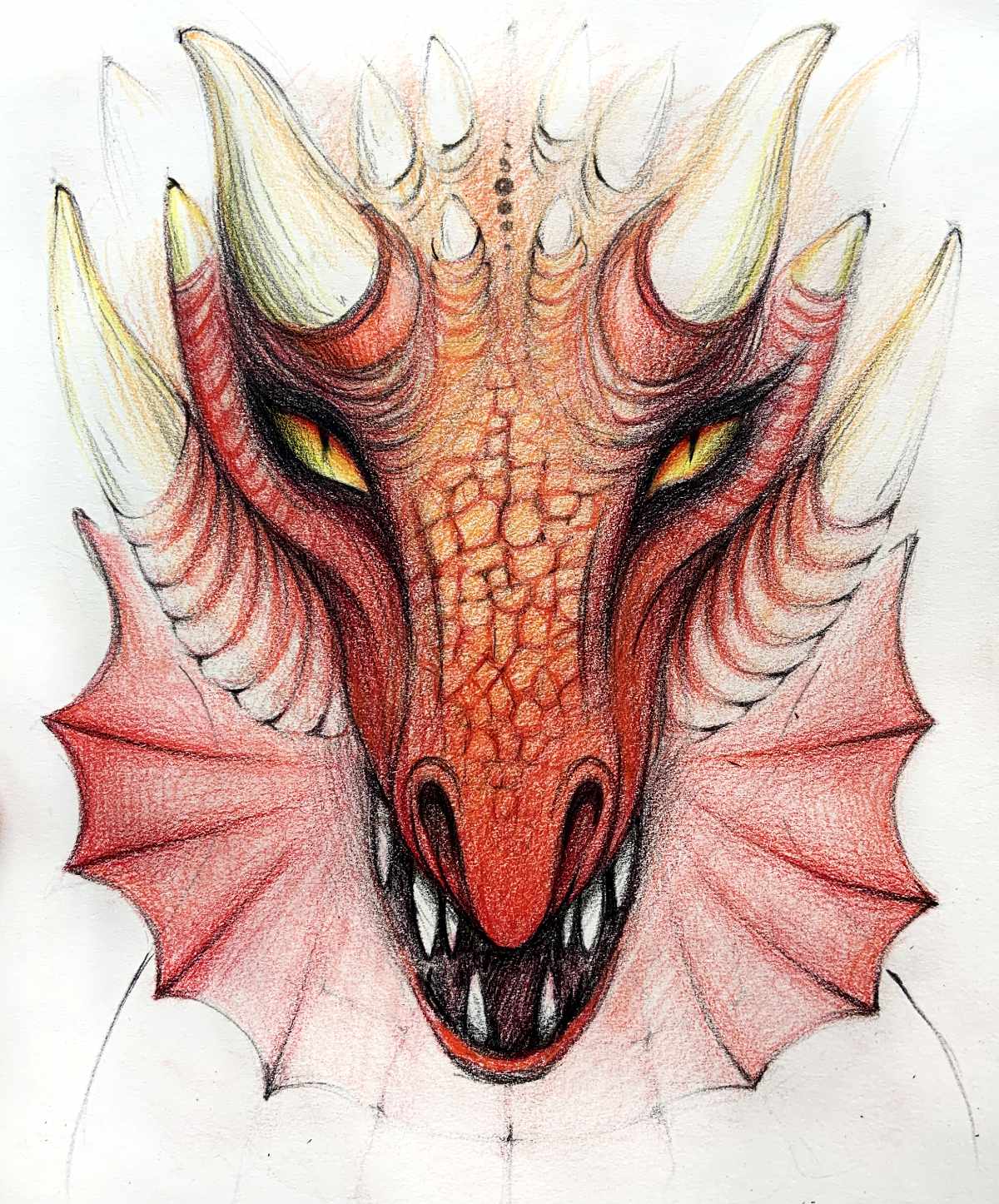 how to draw a red dragon