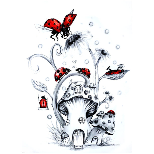 Ladybug Village - Drawing | Instructor: Karin – Artists Palette Durham